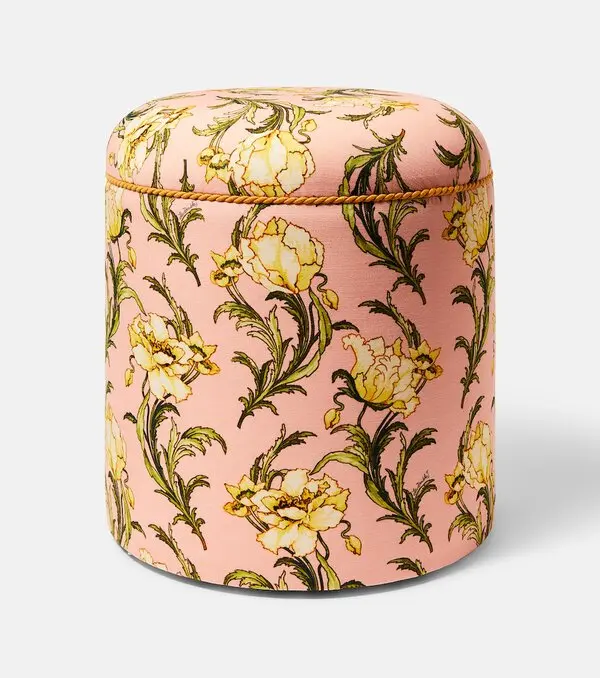 La DoubleJ Baba' Floral Canvas Pouf - Multicoloured