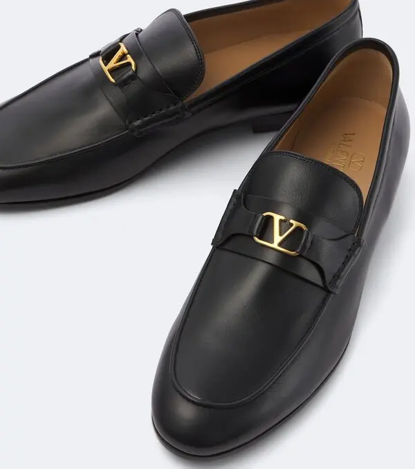 Valentino Garavani Vlogo Leather Loafers