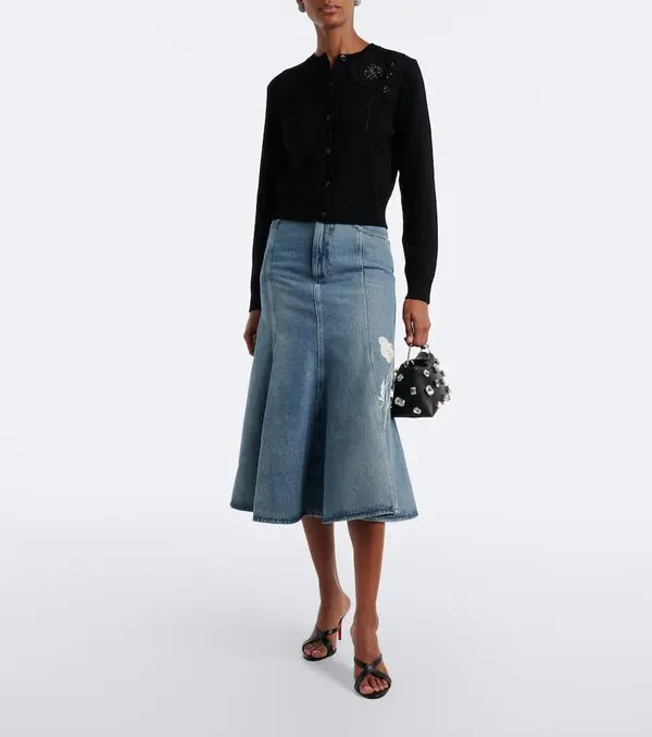 Erdem Embellished Wool Cardigan