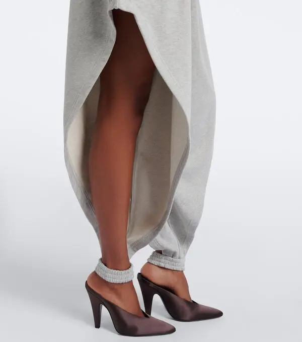 Alaïa Ruffled Cotton-blend Fleece Tapered Pants
