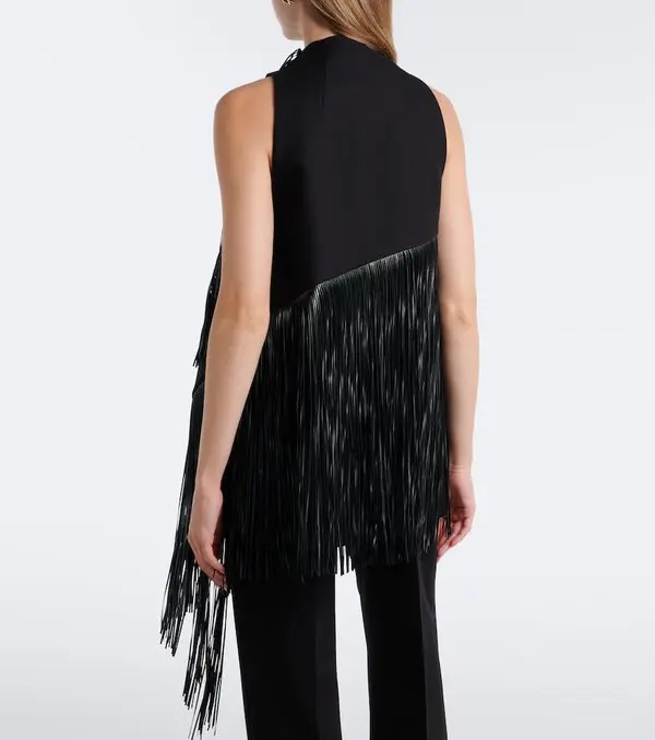 Sportmax Fringed Halterneck Cotton Top
