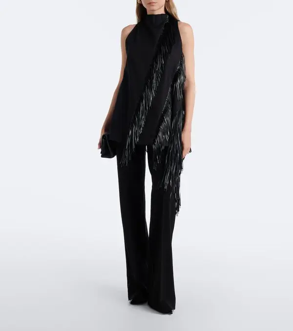 Sportmax Fringed Halterneck Cotton Top