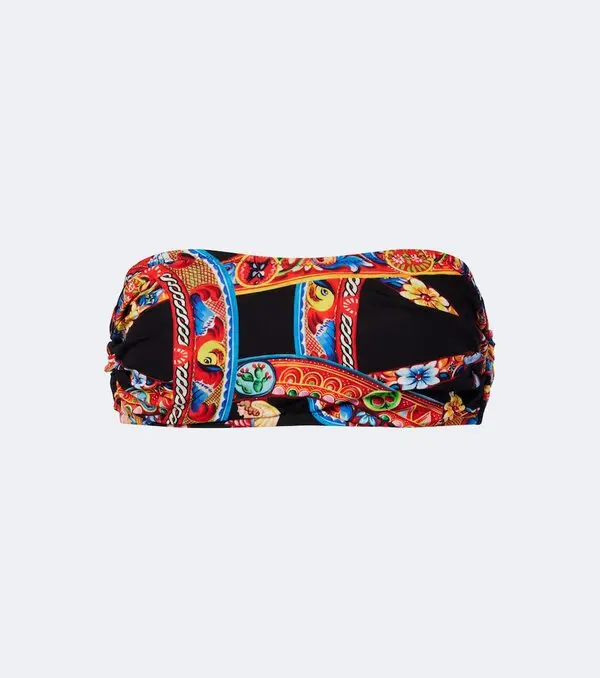 Dolce & Gabbana Carretto Print Bandeau Top - Multicoloured