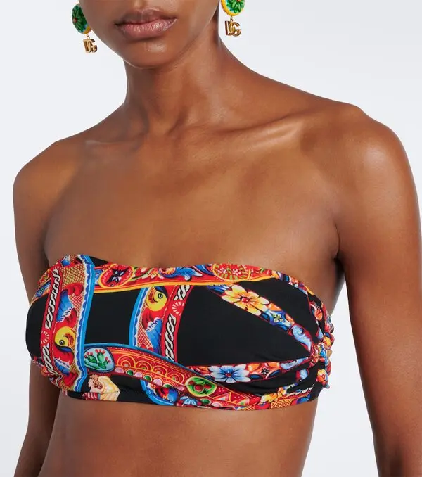 Dolce & Gabbana Carretto Print Bandeau Top