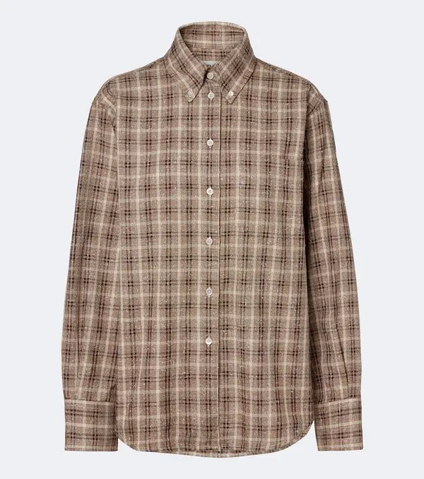 RÓHE Checked Boucle Cotton And Silk-blend Overshirt