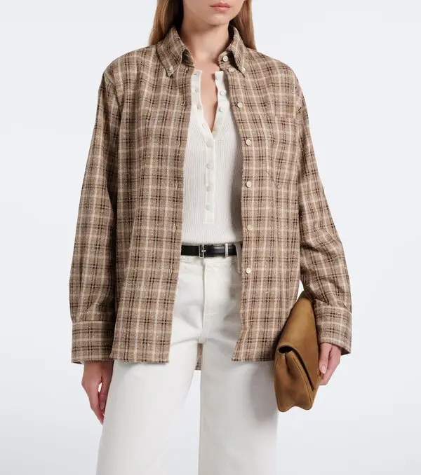 RÓHE Checked Boucle Cotton And Silk-blend Overshirt