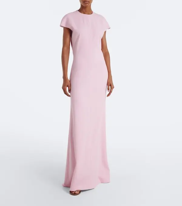 JIL SANDER Open-back Virgin Wool Gown - Pink