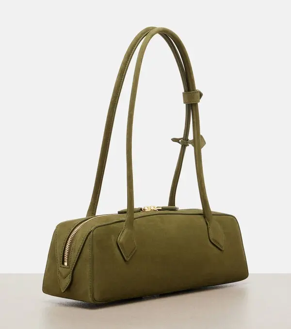 Alaïa Le Teckel Medium Suede Shoulder Bag - Green