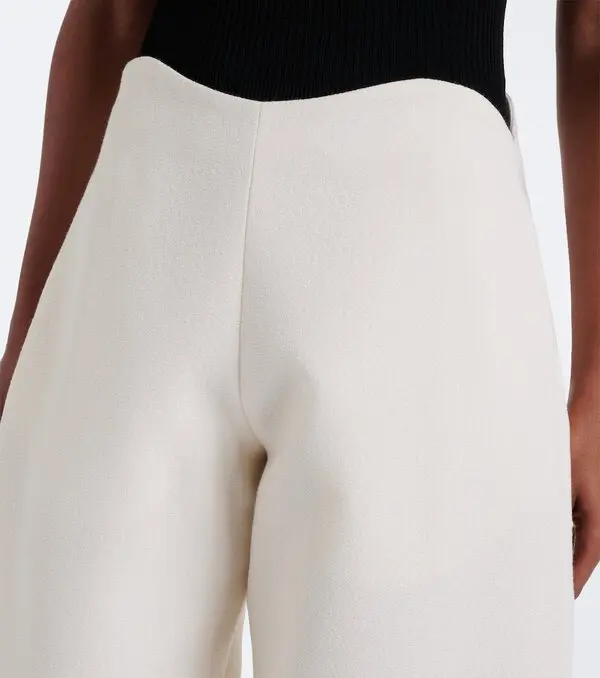 Alaïa Wool Crepe Barrel-leg Trousers - White