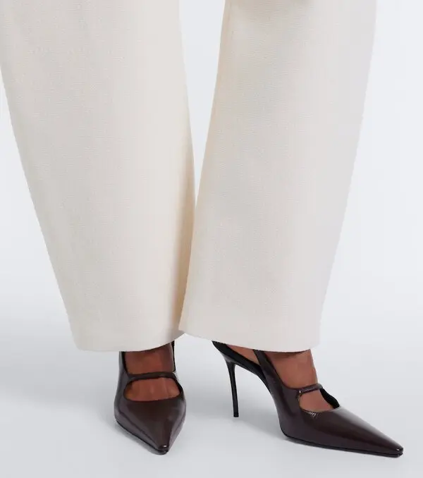 Alaïa Wool Crepe Barrel-leg Trousers - White