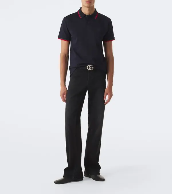 Gucci Cotton-blend Pique Polo Shirt