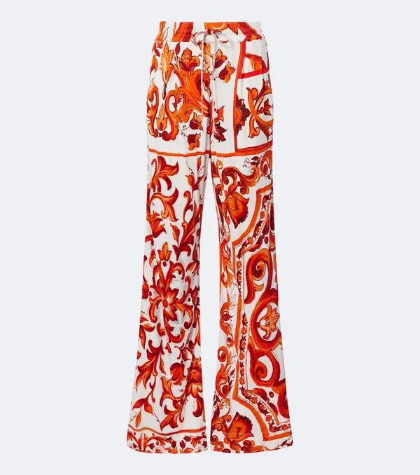 Dolce & Gabbana Majolica Print Wide-leg Pants
