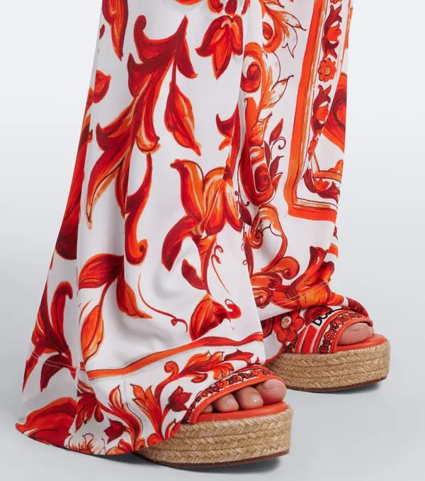 Dolce & Gabbana Majolica Print Wide-leg Pants