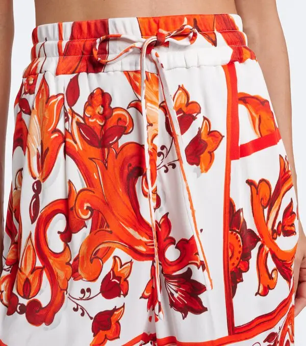 Dolce & Gabbana Majolica Print Wide-leg Pants