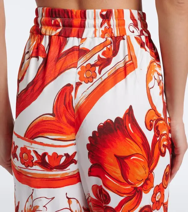 Dolce & Gabbana Majolica Print Wide-leg Pants