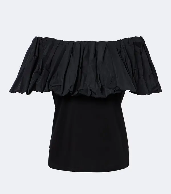 Max Mara Ruffled Off-shoulder Cotton Top