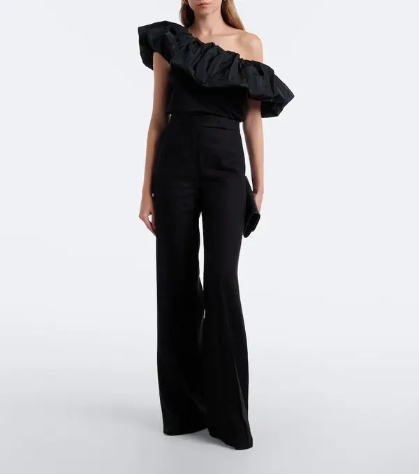 Max Mara Ruffled Off-shoulder Cotton Top