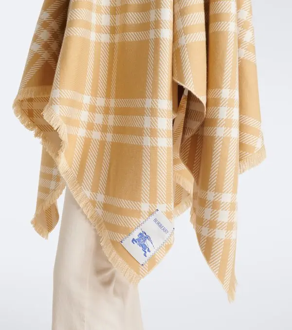 Burberry Check Wool, Silk, And Cashmere Cape