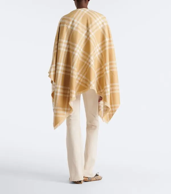 Burberry Check Wool, Silk, And Cashmere Cape