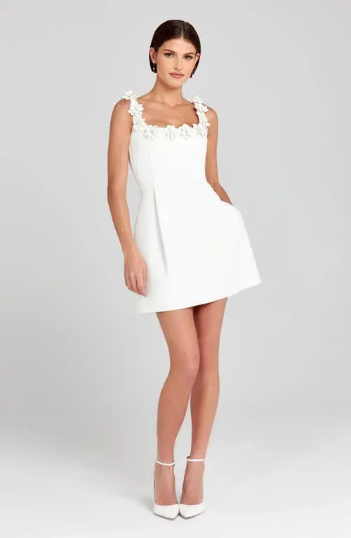 NADINE MERABI Cindy Floral Appliqué Fit & Flare Mini Dress