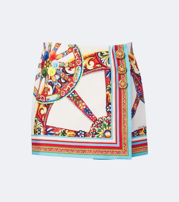 Dolce & Gabbana Carretto" Printed Cotton Miniskirt - Multicoloured