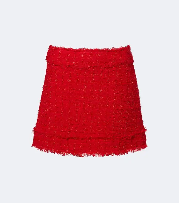Dolce & Gabbana Cotton-blend Bouclé Mini Skirt - Red