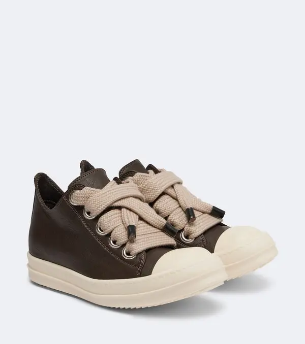 Rick Owens Jumbolace Leather Sneakers - Brown