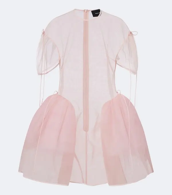 Simone Rocha Sheer Tulle Mini Dress - Pink