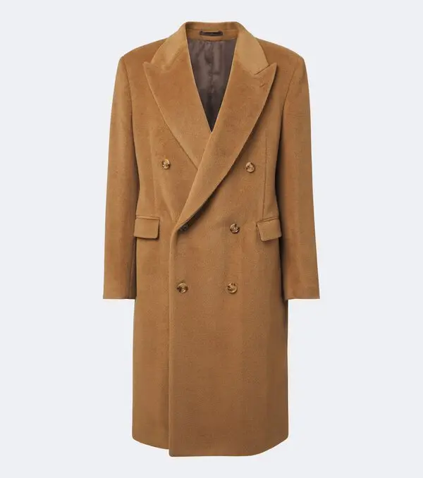 LARDINI Double-breasted Virgin Wool Coat - Beige