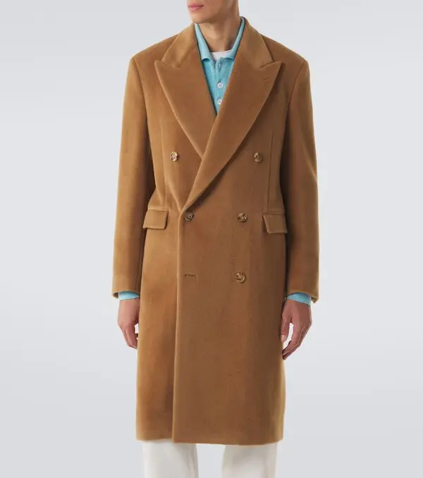 LARDINI Double-breasted Virgin Wool Coat