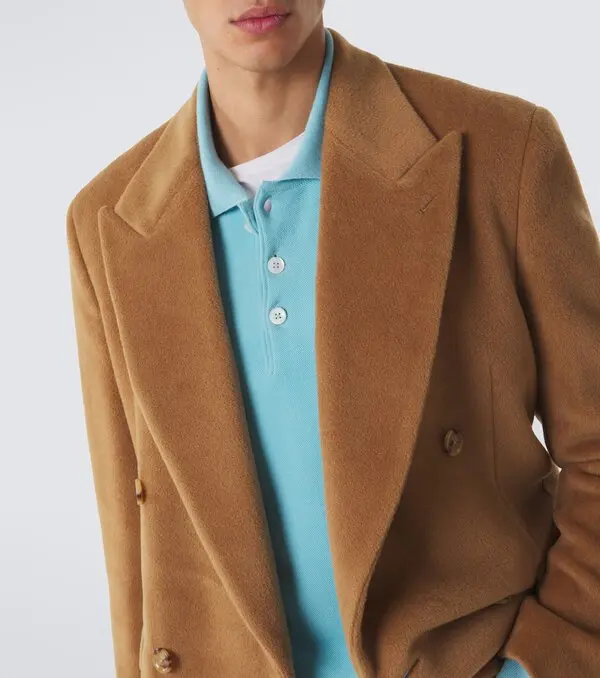 LARDINI Double-breasted Virgin Wool Coat