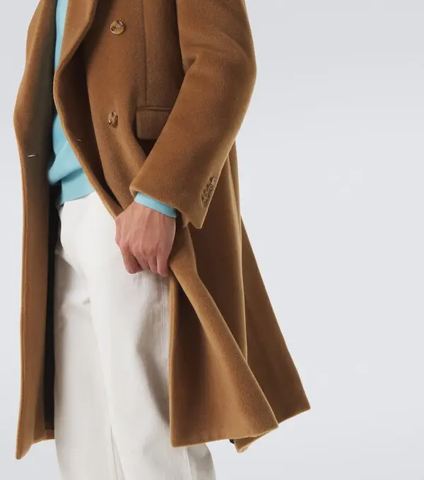 LARDINI Double-breasted Virgin Wool Coat