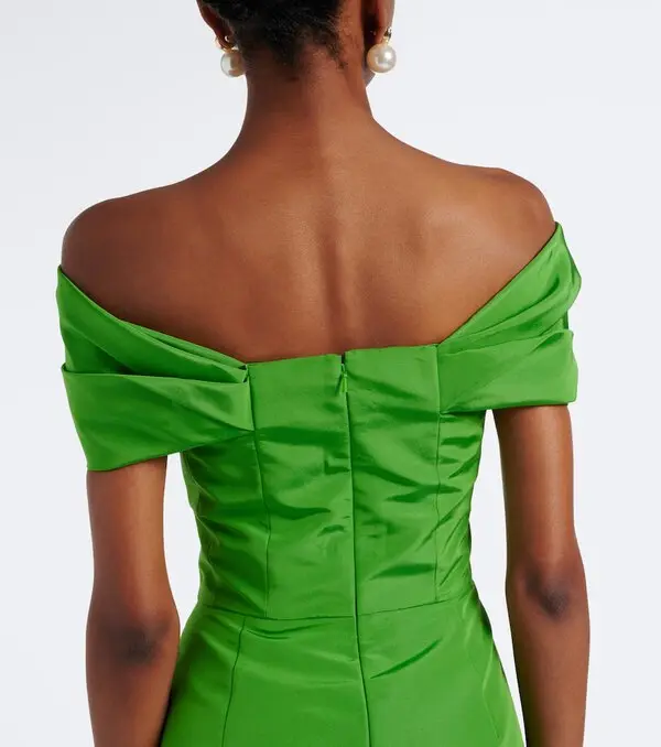 Carolina Herrera Off-shoulder Silk Faille Cocktail Dress