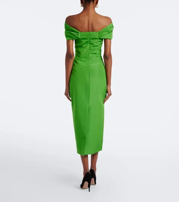 Carolina Herrera Off-shoulder Silk Faille Cocktail Dress