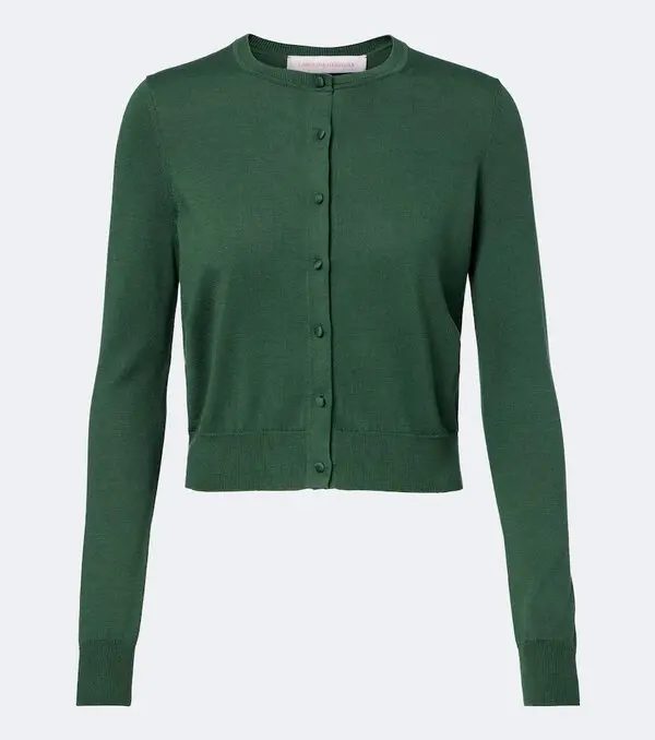 Carolina Herrera Silk And Cotton Cardigan - Green
