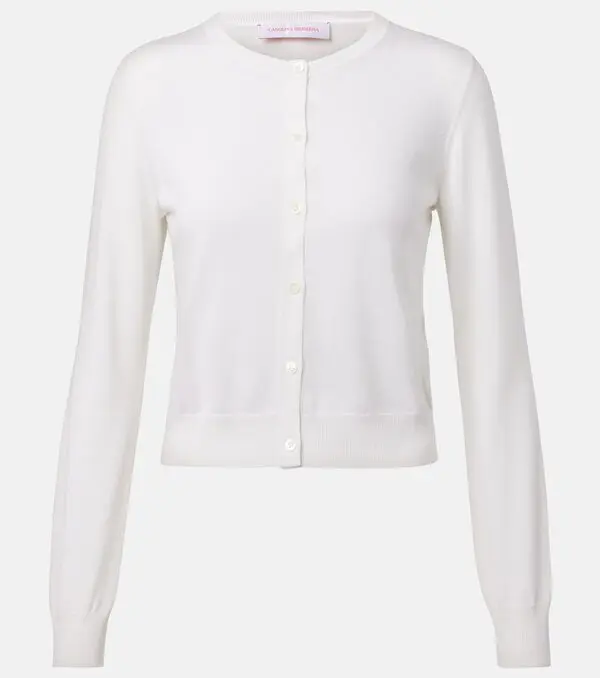 Carolina Herrera Silk And Cotton Cardigan - White
