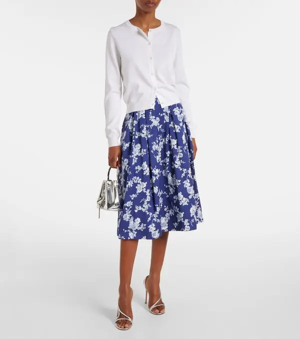 Carolina Herrera Silk And Cotton Cardigan - White
