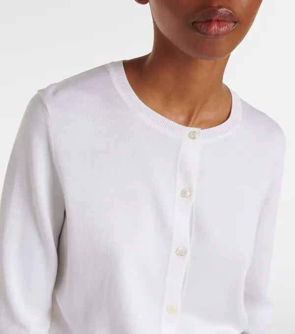 Carolina Herrera Silk And Cotton Cardigan - White