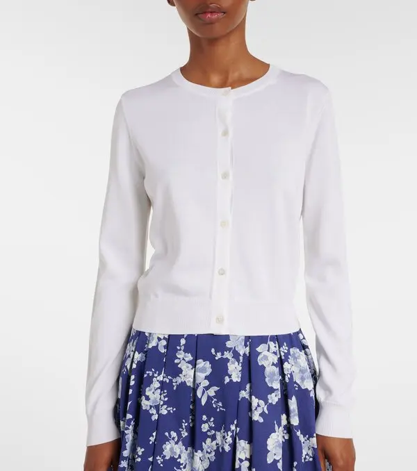 Carolina Herrera Silk And Cotton Cardigan - White