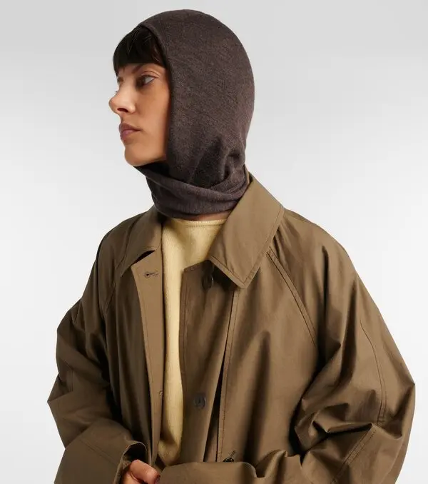 LEMAIRE Wool Hood - Brown