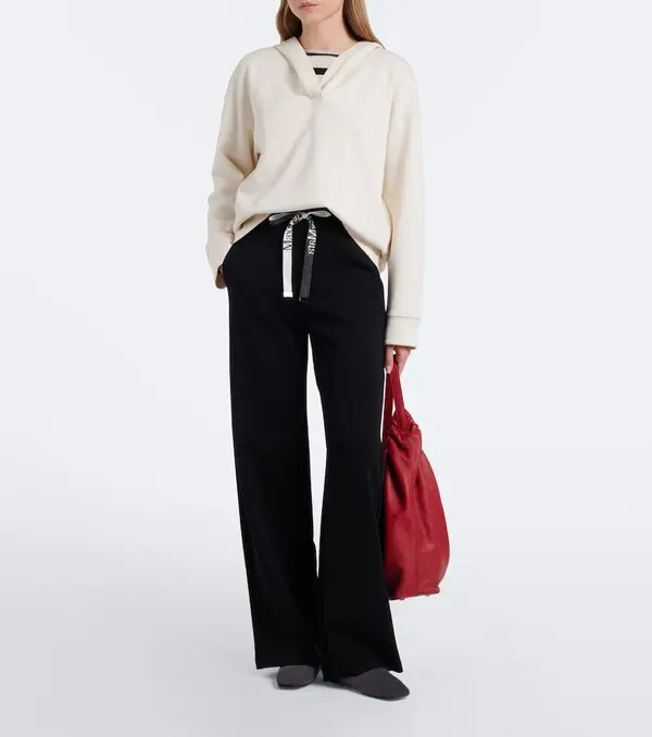 Max Mara Cotton-blend Wide-leg Pants