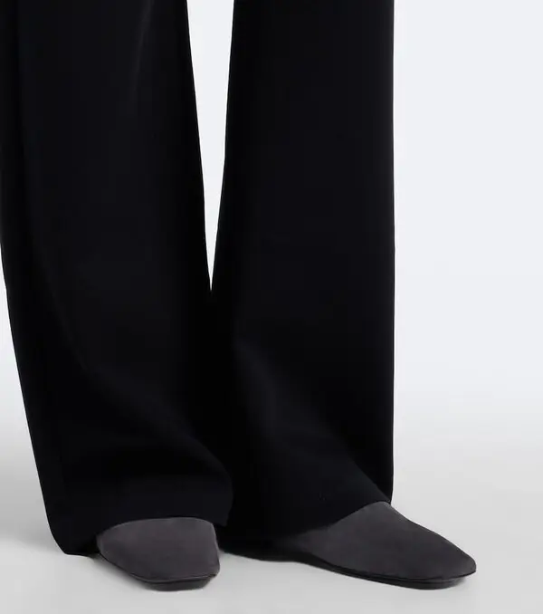 Max Mara Cotton-blend Wide-leg Pants