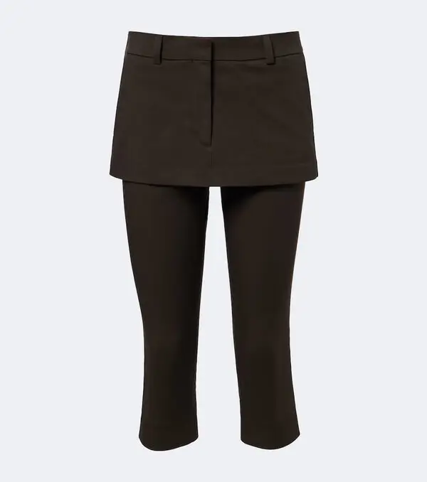 Acne Studios Layered Cotton Capri Pants - Brown