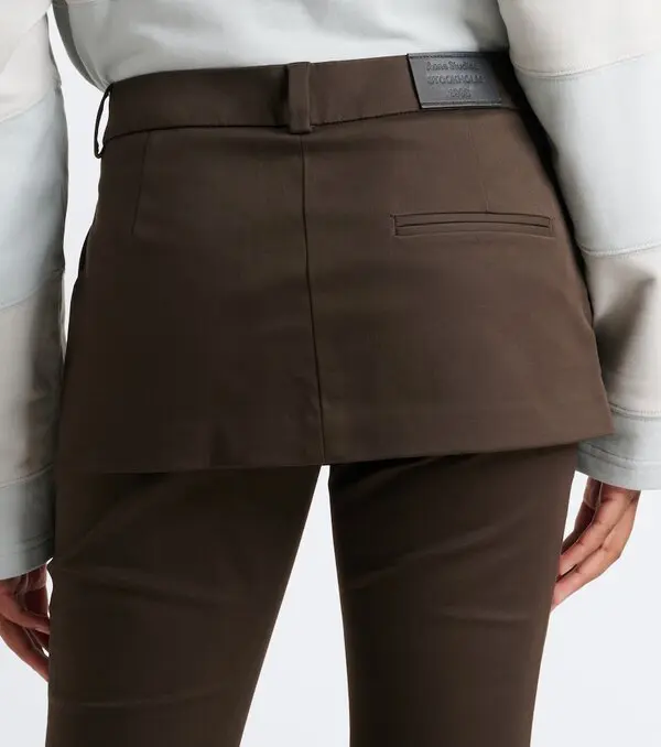 Acne Studios Layered Cotton Capri Pants - Brown