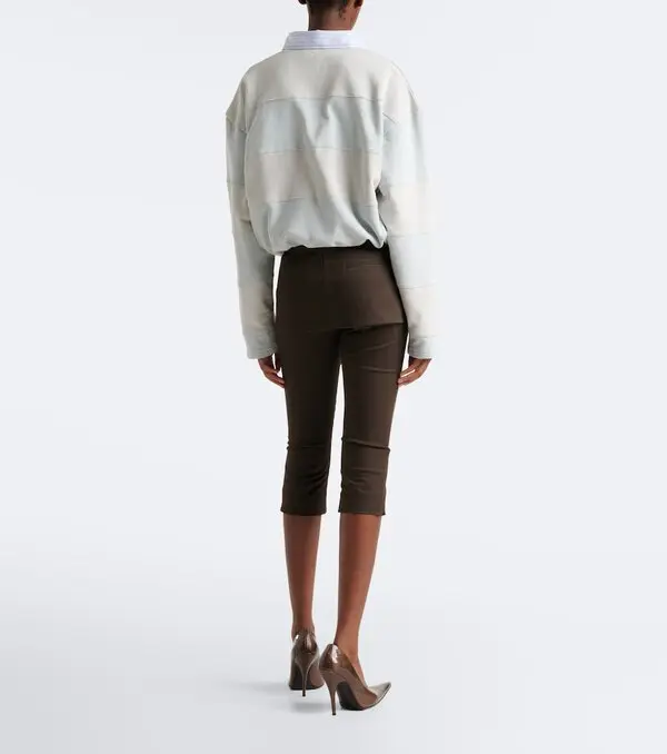 Acne Studios Layered Cotton Capri Pants - Brown