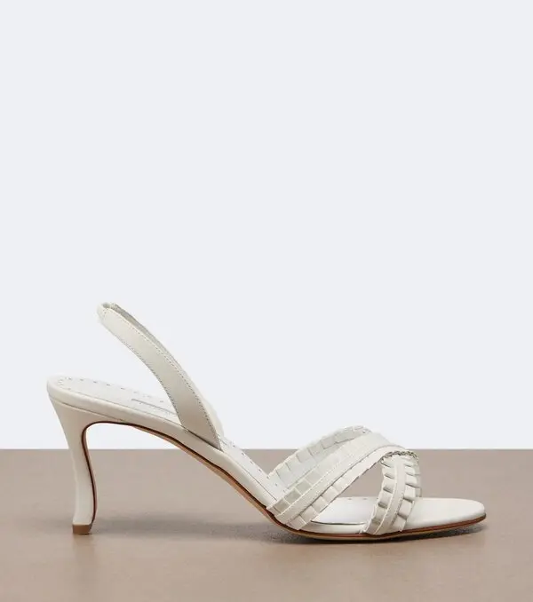 Manolo Blahnik Volusan Leather Slingback Sandals