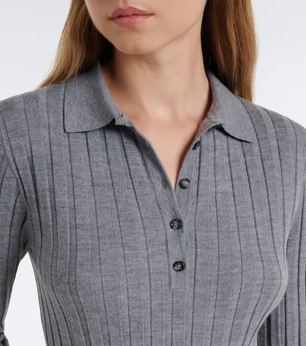 Jardin Des Orangers Ribbed-knit Virgin Wool Polo Sweater