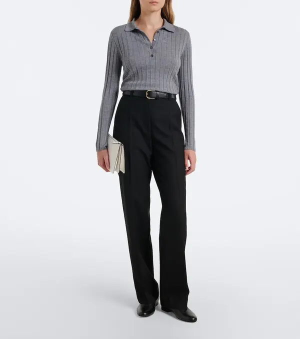 Jardin Des Orangers Ribbed-knit Virgin Wool Polo Sweater