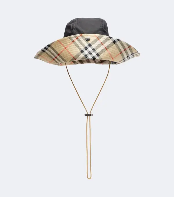 Burberry Check Cotton Sun Hat - Black