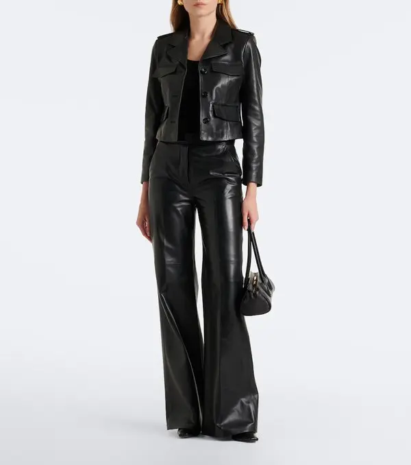 Dorothee Schumacher Cropped Leather Jacket